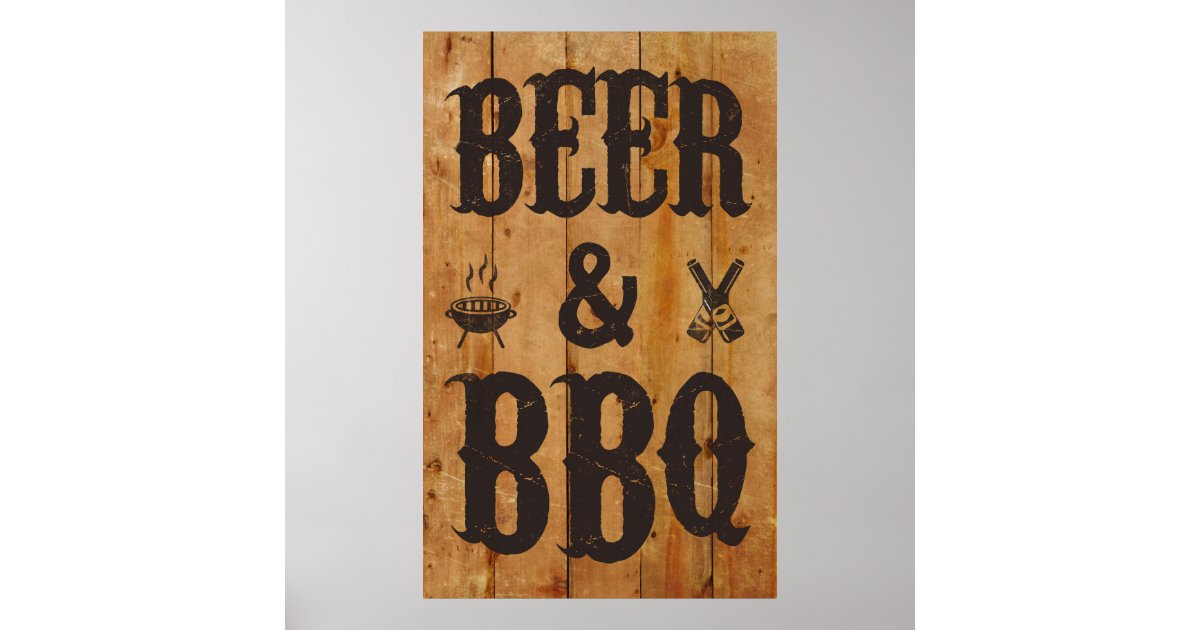 Beer and BBQ Poster | Zazzle