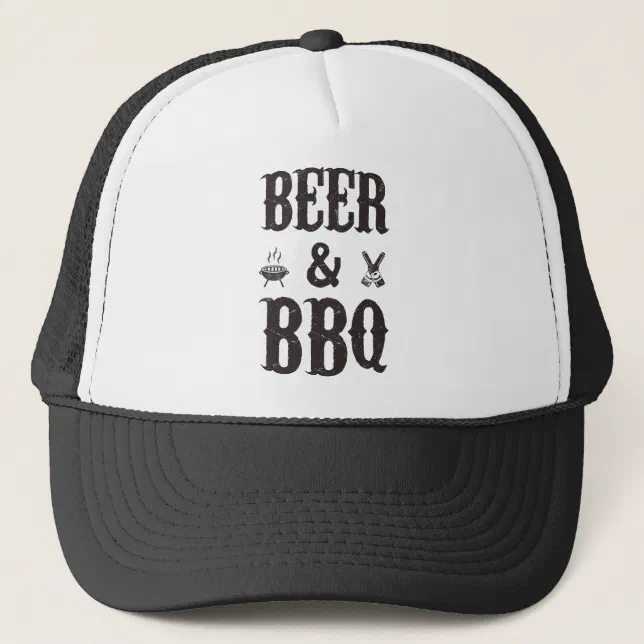Beer and BBQ Trucker Hat | Zazzle