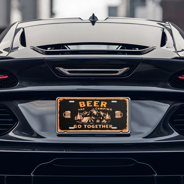 Beer And Camping Go Together License Plate | Zazzle