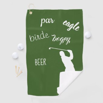 Beer Birdie Par Bogey Eagle Golfer Saying Golf Towel | Zazzle