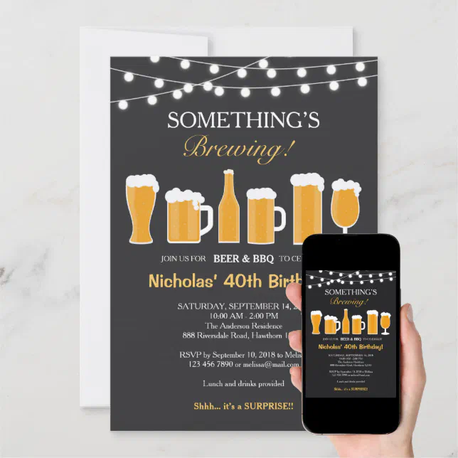 Beer Birthday Invitation, Adult Birthday Invitation | Zazzle