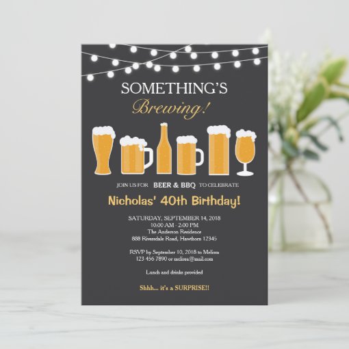 Beer Birthday Invitation, Adult Birthday Invitation | Zazzle
