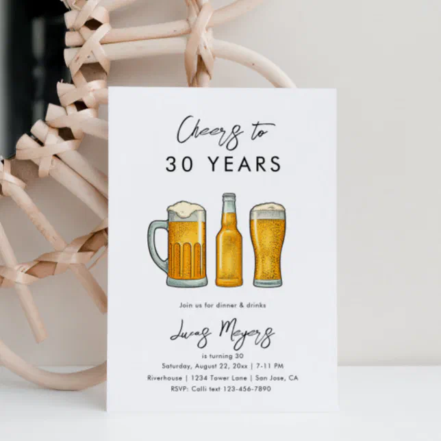 Beer Birthday Invitation | Drinks Birthday Invite | Zazzle
