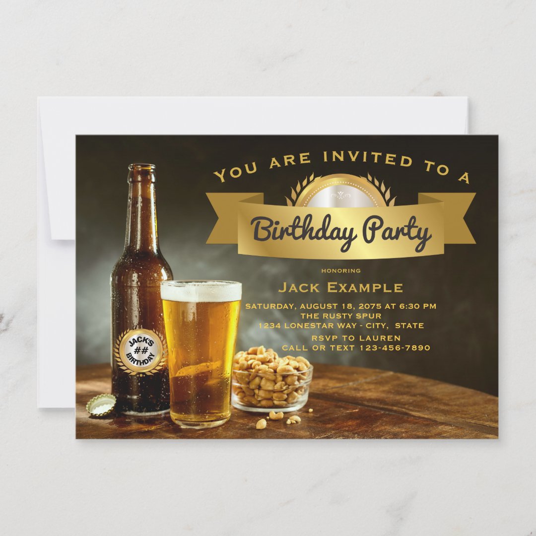 Beer Birthday Party Invitations | Zazzle