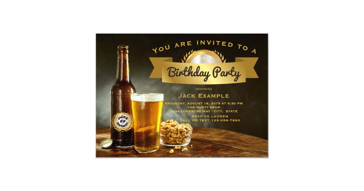 Beer Birthday Party Invitations | Zazzle.com