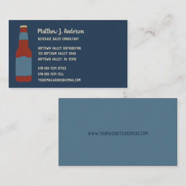 Beer Bottle Beer Distrubutor Bar Themed Business Card | Zazzle