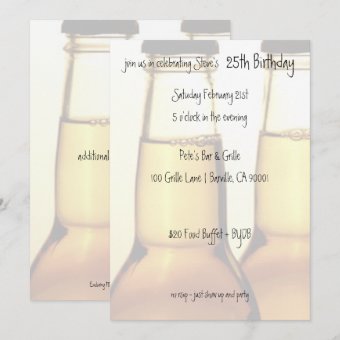Beer Bottle Birthday Party Invitations | Zazzle