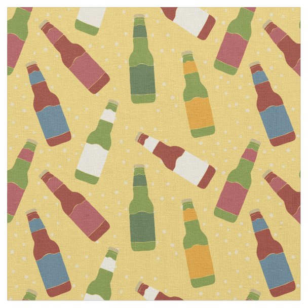 Green Beer Bottles Fabric | Zazzle