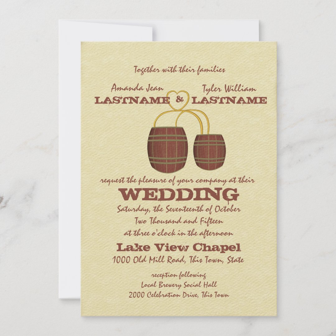 Beer Brewery Wedding Invitation | Zazzle