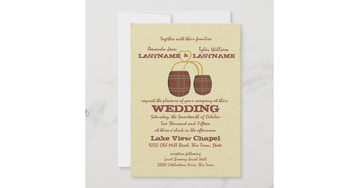 Beer Brewery Wedding Invitation | Zazzle