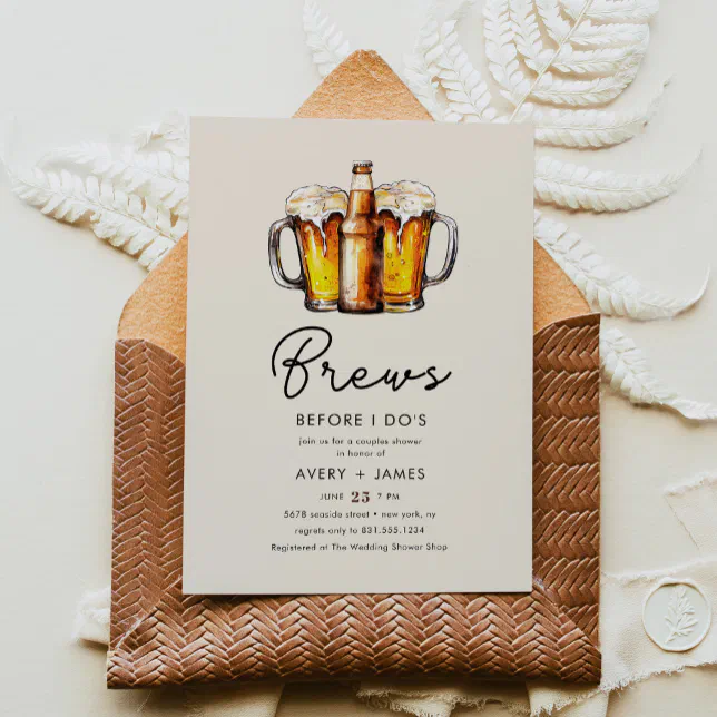 Beer Casual Couples Wedding Bridal Shower Invitation | Zazzle