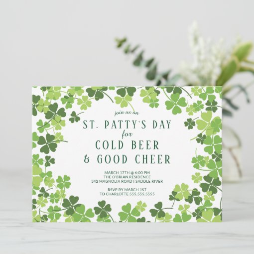 Beer & Cheer St. Patty's Day Party Invitation | Zazzle