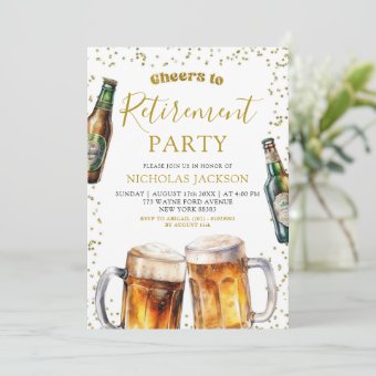 Beer Cheers to Retirement Party Invitation | Zazzle