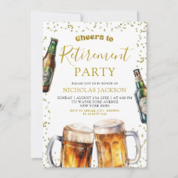 Beer Cheers to Retirement Party Invitation | Zazzle