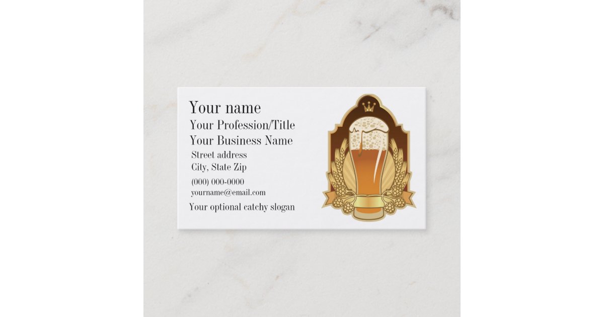 Beer Design Business Card | Zazzle