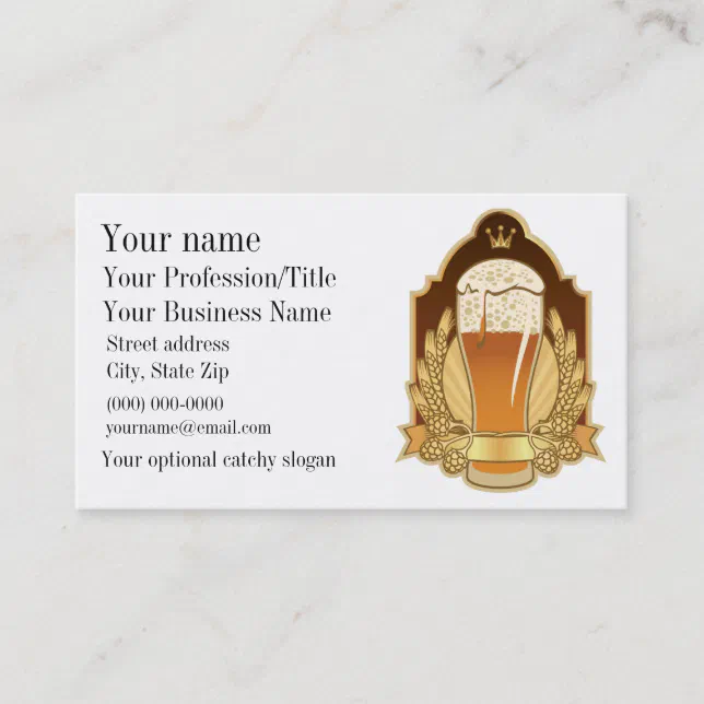 Beer Design Business Card | Zazzle
