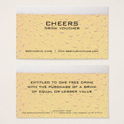 Beer Drink Voucher and Coupon Cards | Zazzle