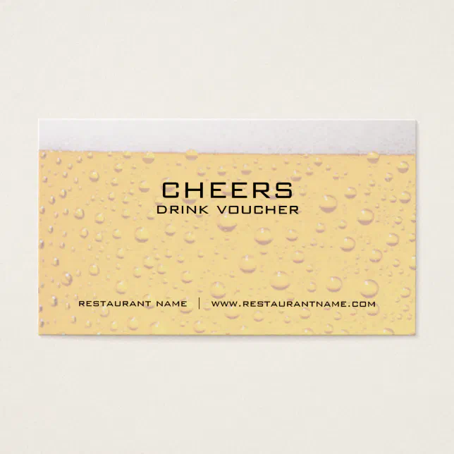 Beer Drink Voucher and Coupon Cards | Zazzle
