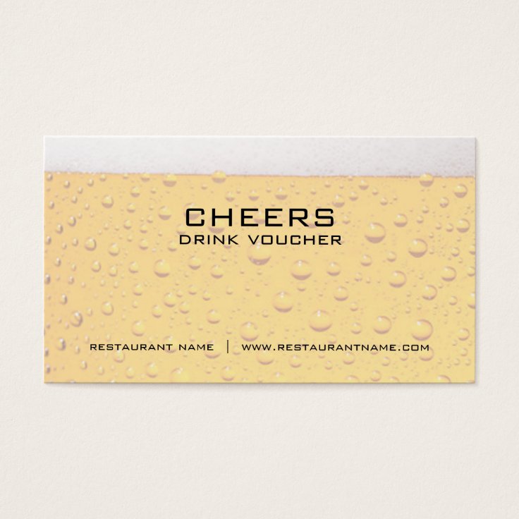 Beer Drink Voucher and Coupon Cards | Zazzle
