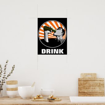 Beer drinking propaganda style poster | Zazzle
