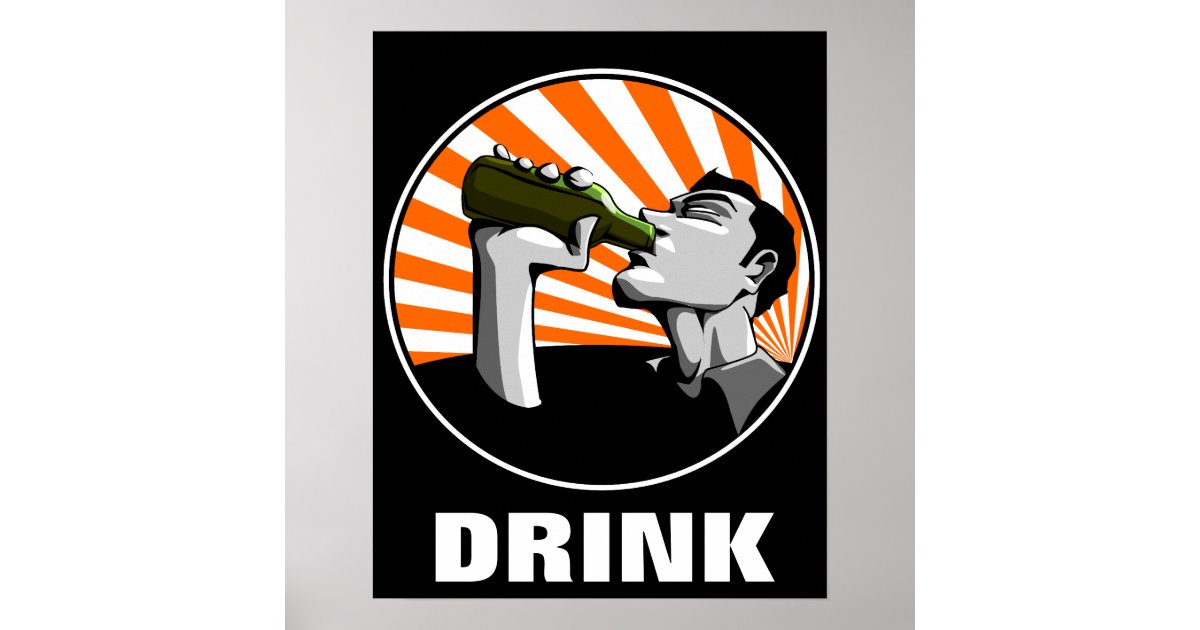 Beer drinking propaganda style poster | Zazzle