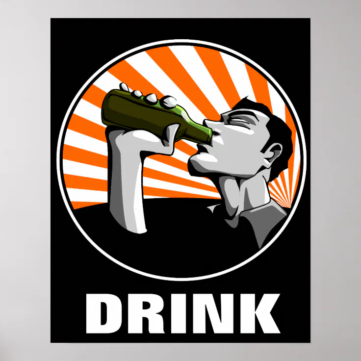 Beer drinking propaganda style poster | Zazzle