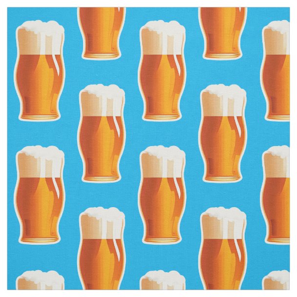 BEERS | Three Beers Cheers | Fun Cartoon Fabric | Zazzle