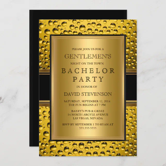 Beer Gentlemen's Bachelor Party Men's Night Out Invitation | Zazzle