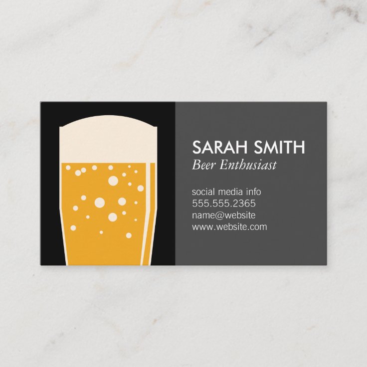 Beer Glass | Brewery Business Card | Zazzle