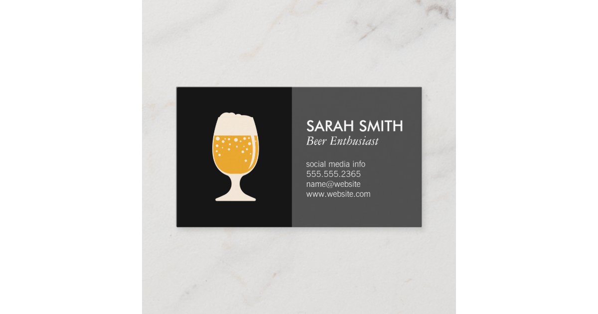 Beer Glass Business Card | Zazzle