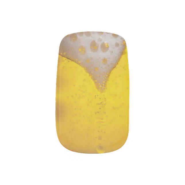 Beer Glass with Bubbles and Foam Minx Nail Art | Zazzle
