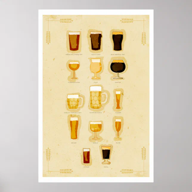 Beer Glasses Poster | Zazzle