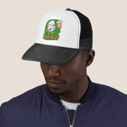 Beer Golf Drunk Cartoon Golf Ball Trucker Hat | Zazzle