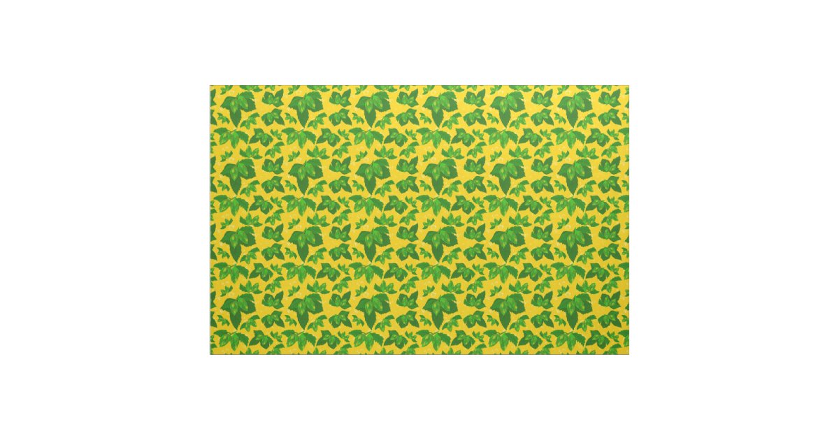 Beer Hops Brewery Pattern with Bubbles Fabric | Zazzle