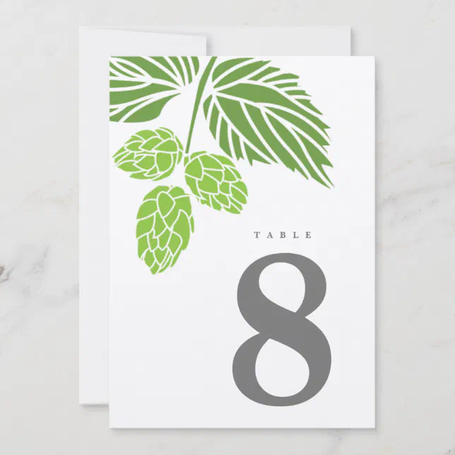Beer Hops Rustic Table Number | Zazzle