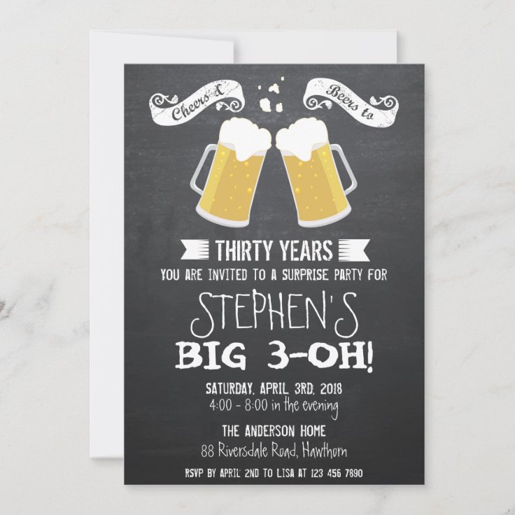 beer invitation / chalkboard beer invitation | Zazzle