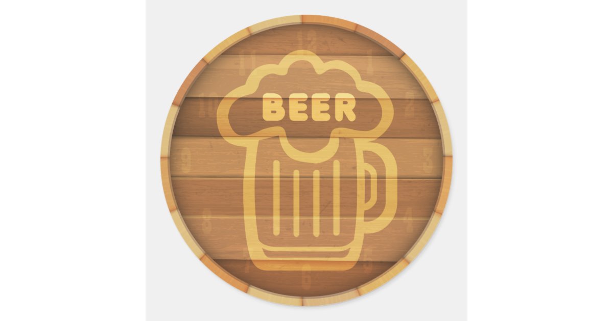 Beer Keg Classic Round Sticker | Zazzle