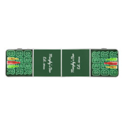 Beer LED Neon Wire Light & Beer Bottles Dark Green Beer Pong Table | Zazzle