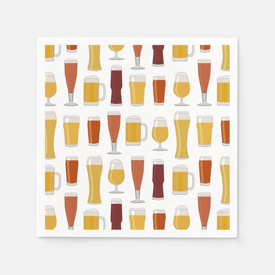 Beer Lover Print Napkins | Zazzle