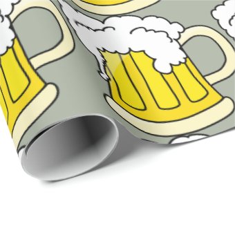 Beer Lovers Funny Beer Mug Wrapping Paper | Zazzle