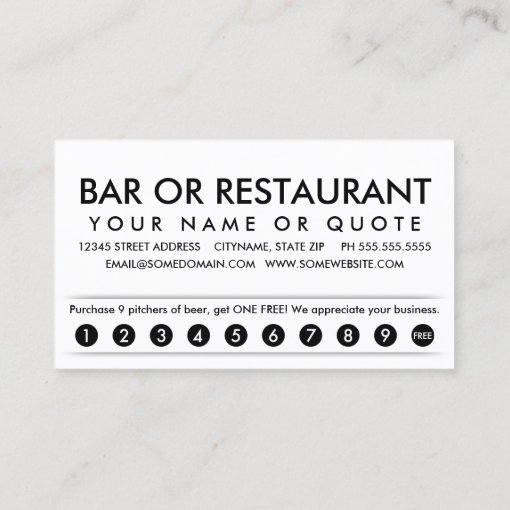 beer. loyalty punch card | Zazzle