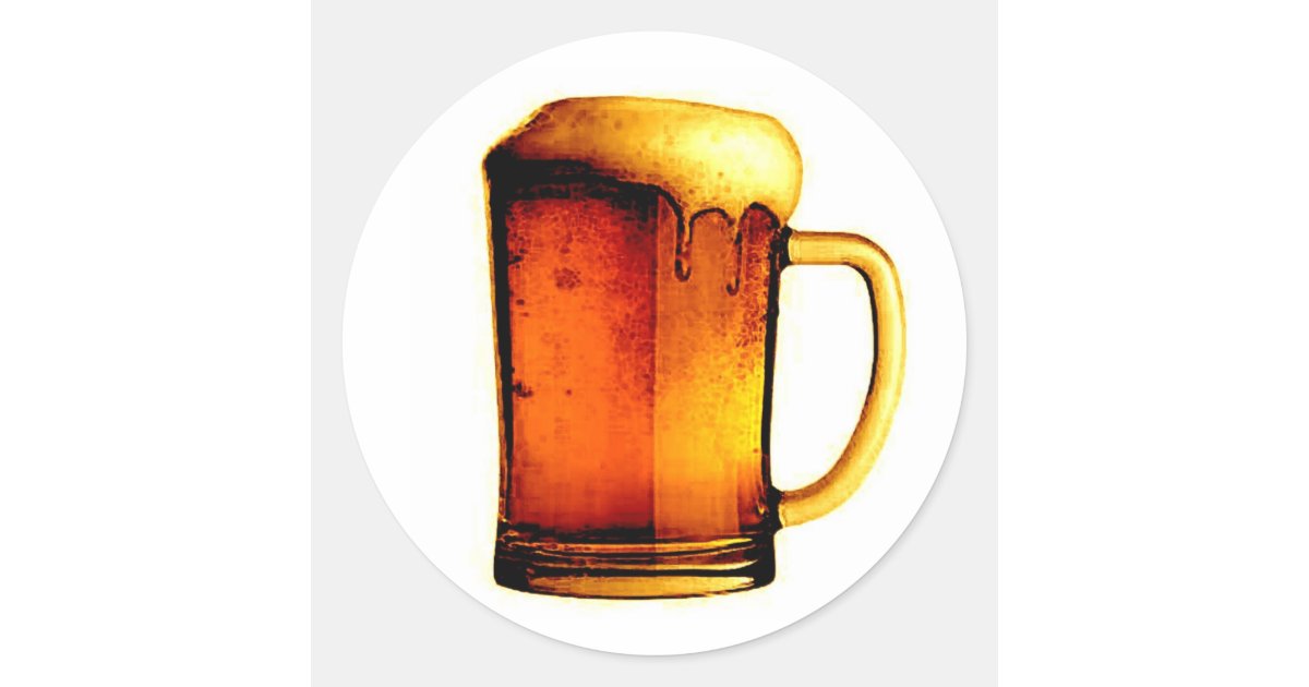 Beer Mug Classic Round Sticker | Zazzle