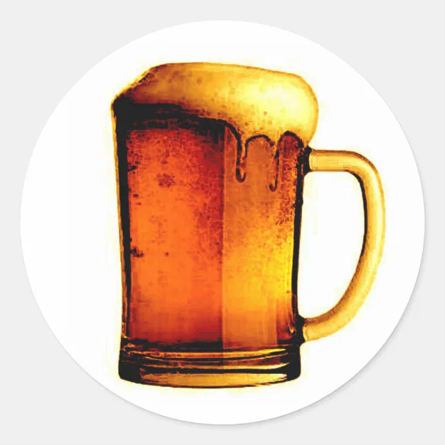 Beer Mug Classic Round Sticker | Zazzle