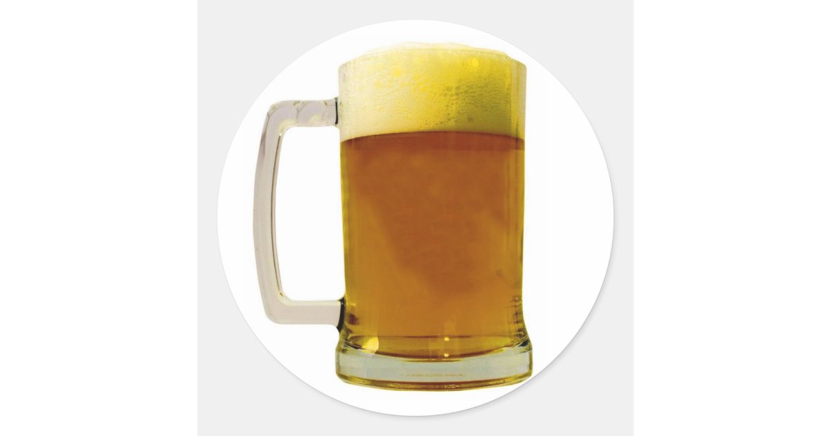 Beer Mug Classic Round Sticker | Zazzle