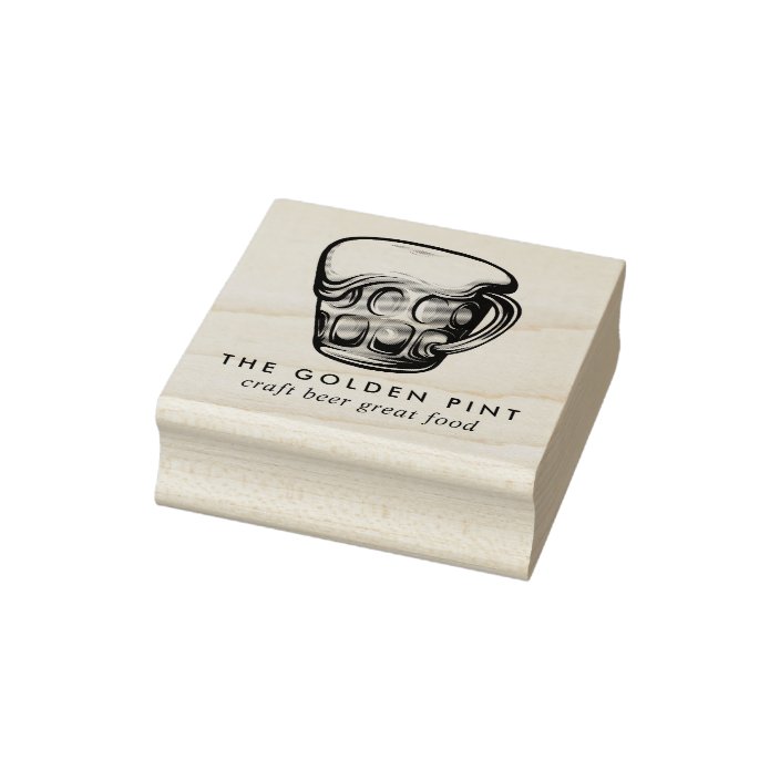 Beer Mug Logo Brewery Bar Business Rubber Stamp | Zazzle.com