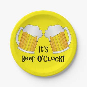 Beer O'Clock Funny BBQ Party Buffet Plates | Zazzle