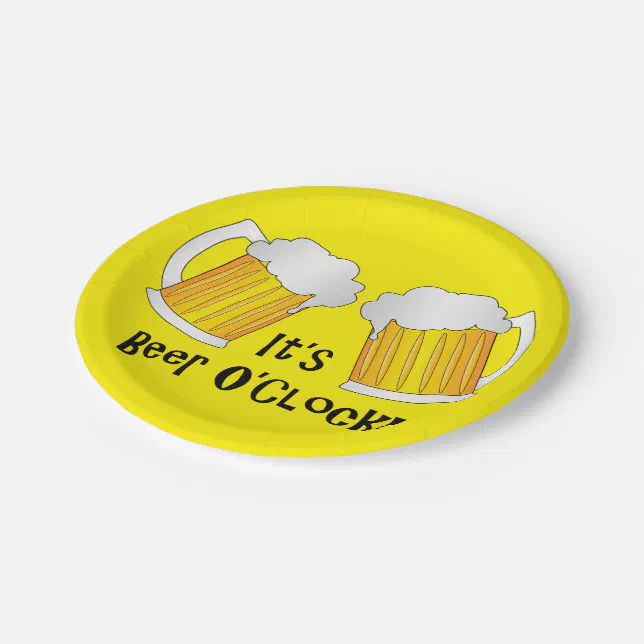 Beer O'Clock Funny BBQ Party Buffet Plates | Zazzle