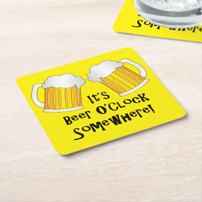 Beer O'Clock Sun is Over the Yardarm Funny Coaster | Zazzle
