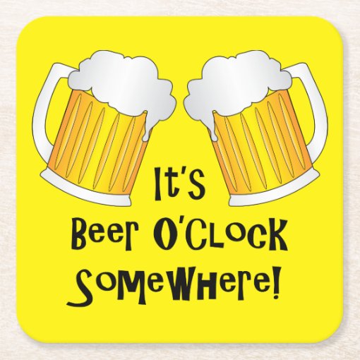 Beer O'Clock Sun is Over the Yardarm Funny Coaster | Zazzle