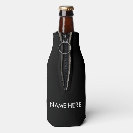Beer Party Drinking Humor Typography Personalized Bottle Cooler | Zazzle